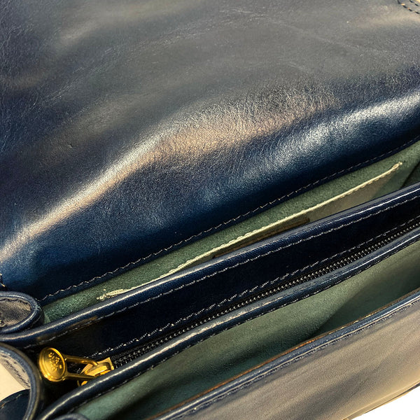 The Bridge Classic Leather Flap over bag - Style: 04402201 - Blue – Cox ...